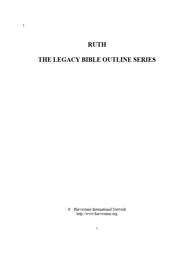 Ruth Outline | PDF | Book Of Ruth | Ruth (Biblical Figure)