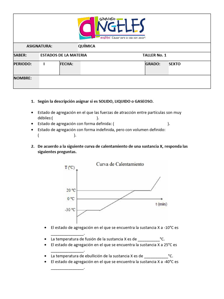 Estados de la Materia: Taller Práctico | PDF