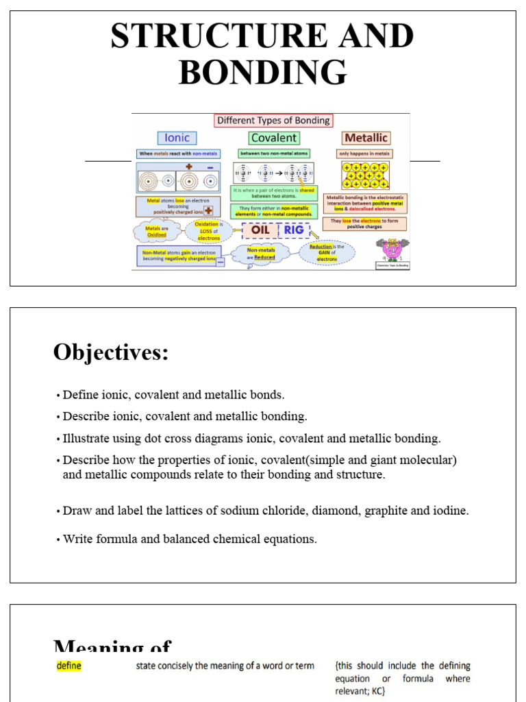 Structure and Bonding Updated 2 | Download Free PDF | Ion | Chemical ...