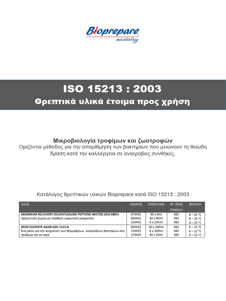 Clostridium perfrigens ISO 15213 . 2003 | PDF
