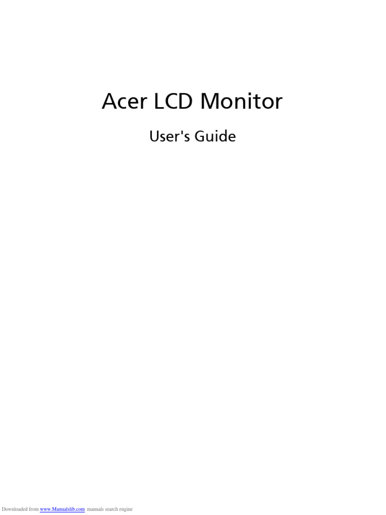 Usermanual AcerV173 | PDF | Ac Power Plugs And Sockets | Computer Monitor