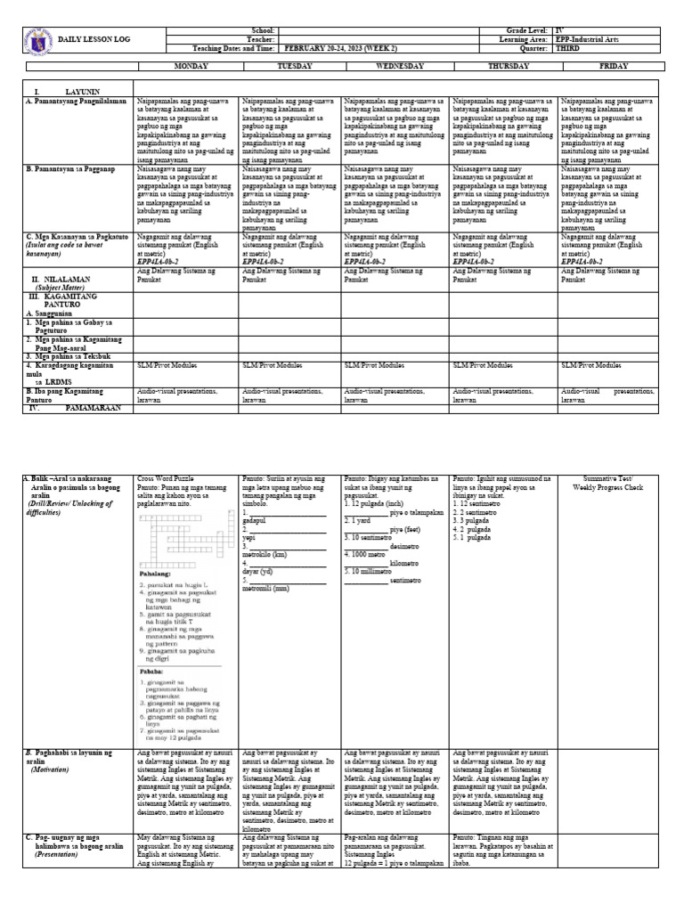 Epp Ia 4 Week 2 | PDF