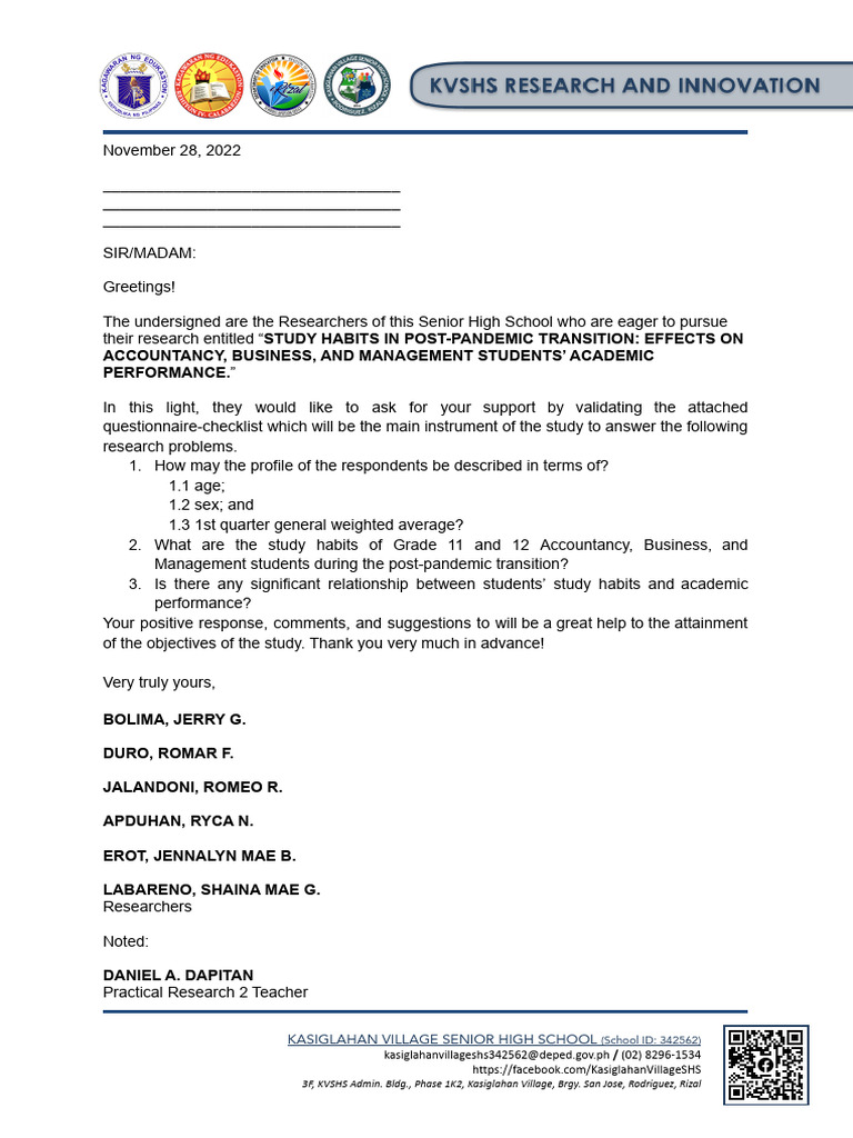 SAMPLE-LETTERS_PR2-2 (1) | PDF | Psychological Concepts | Psychology