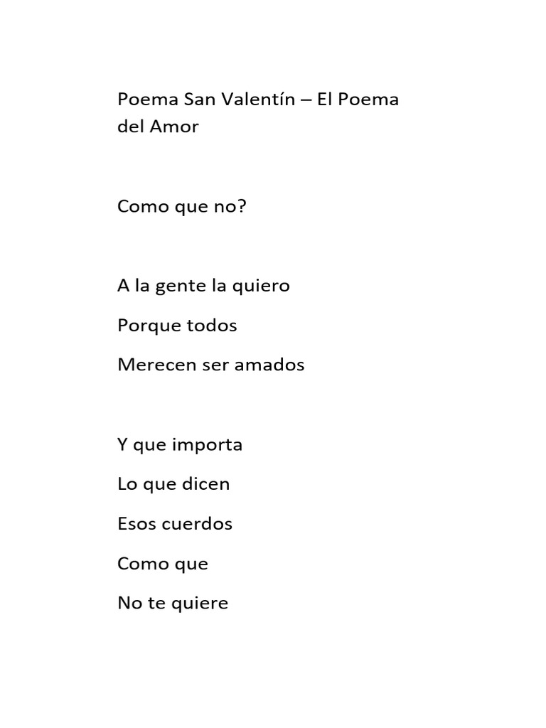 Poema San Valentín - El Poema Del Amor | PDF