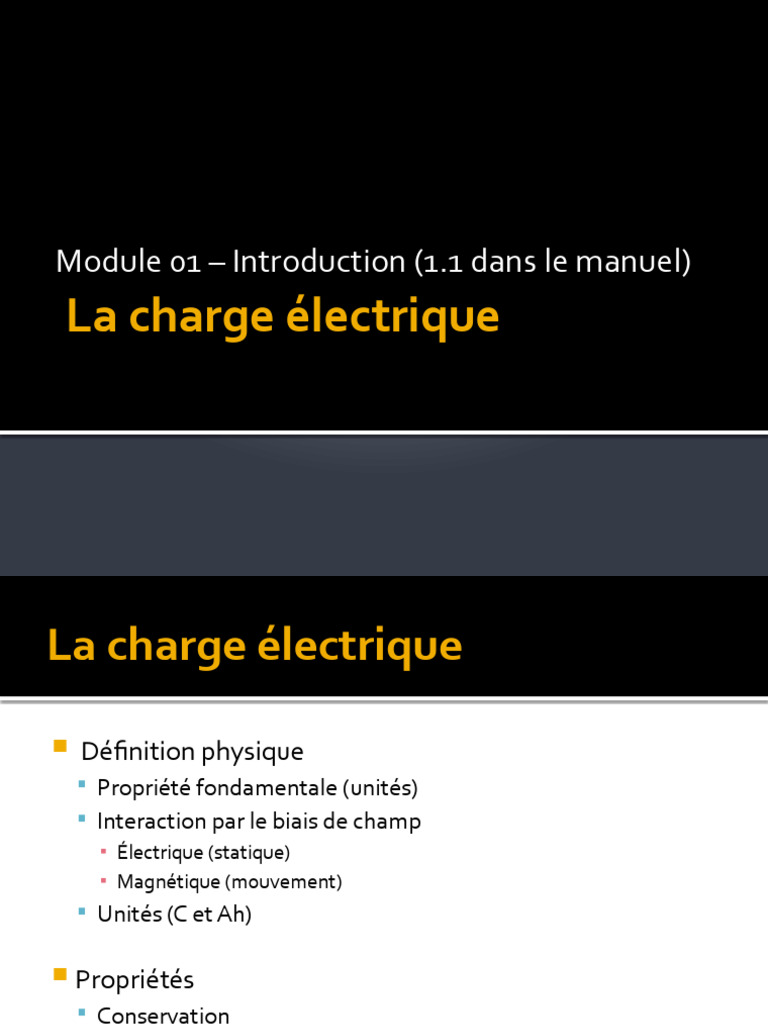 01 - La Charge Électrique | PDF | Électricité | Charge électrique