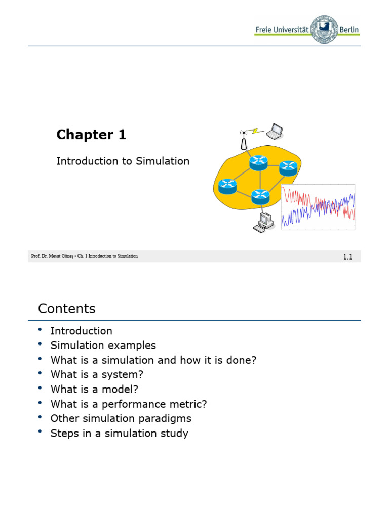 Prof. Dr. Mesut Güneş Ch. 1 Introduction To Simulation | PDF | Computer Network | Simulation