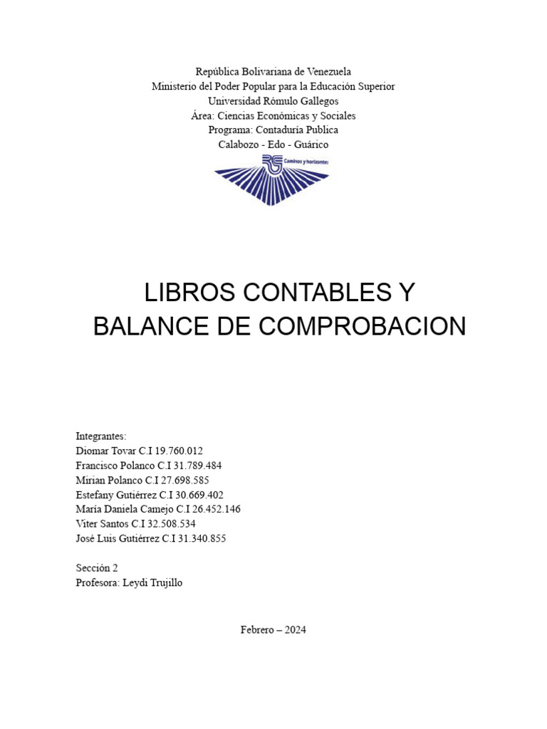 Libros Contables y Balance de Comprobacion | PDF | Contabilidad | Hoja de balance