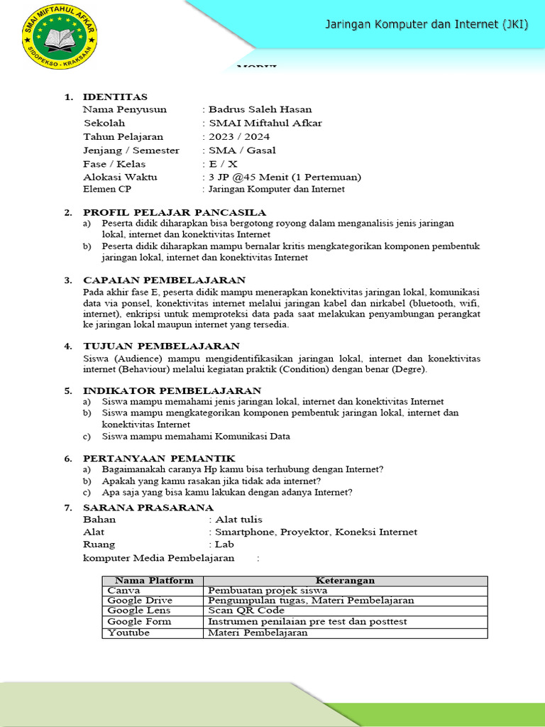 Modul Ajar Informatika | PDF