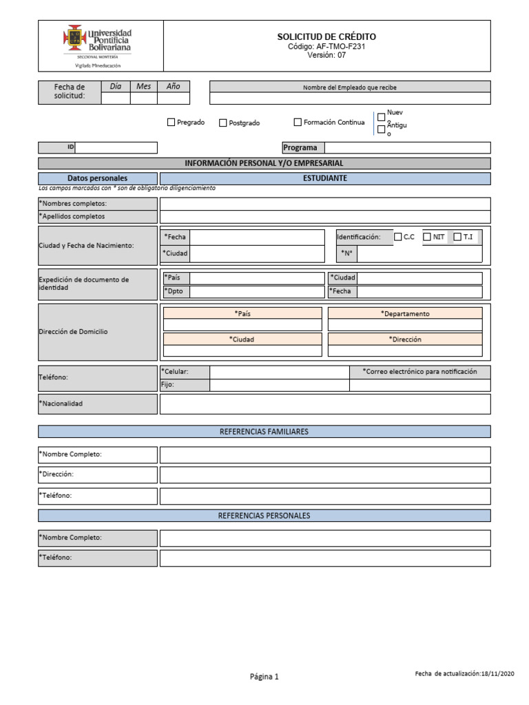 Solicitud de Crédito Universitaria | PDF | Salario | Lavado de dinero
