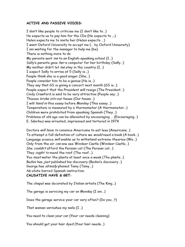 Rephrasing Passive Causative | PDF