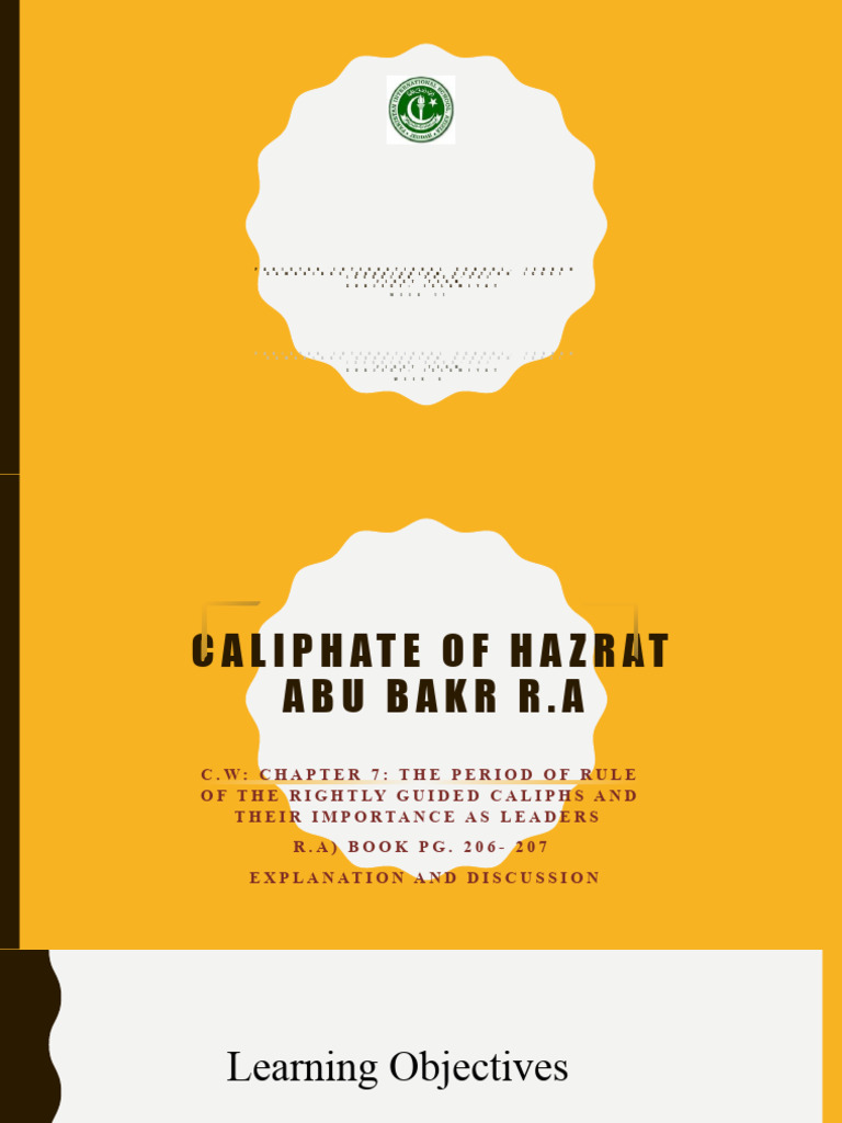 Caliphate of Abu Bakr GR 8 Week 11 | PDF | Sharia | Middle East