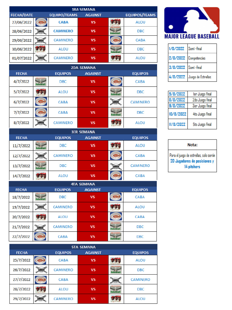 Calendario MLB | PDF