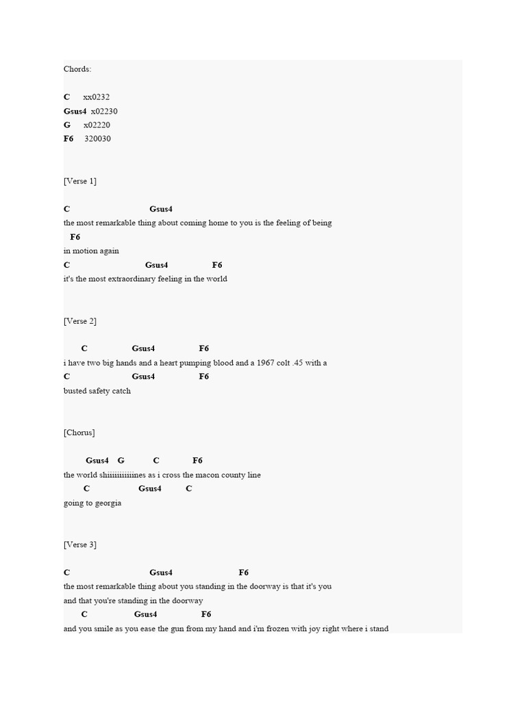 Georgia Chords and Lyrics | PDF