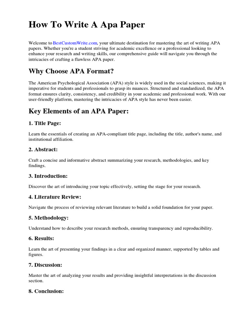 How To Write A Apa Paper | Download Free PDF | Apa Style | Usability