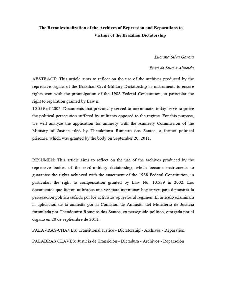 Archives Ditadura | PDF | Transitional Justice | Justice