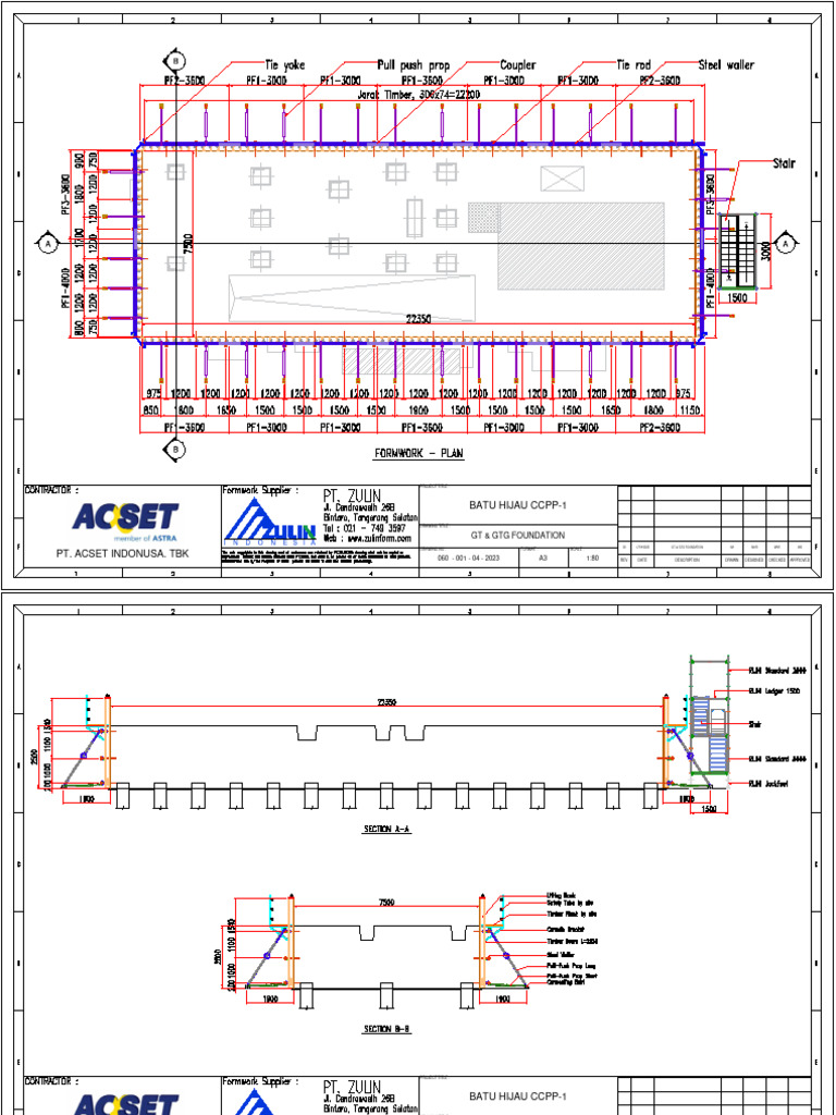 Detail Drawing GT & GTG Foundation - Batu Hijau CCPP-1 | PDF