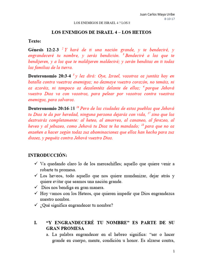 Los Enemigos de Israel 4 - Los Heteos | PDF | Dios | Adán