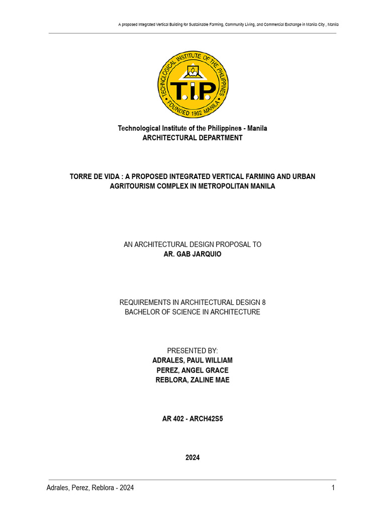 Ar402 Design8 Group7 Chapter-1 | PDF | Agriculture | Food Security