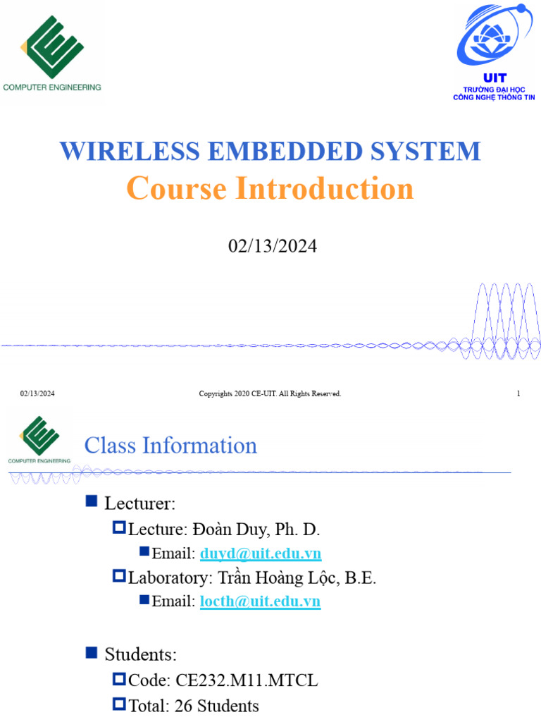 Week 1 CourseIntroduction M11 | PDF | Internet Of Things | Embedded System