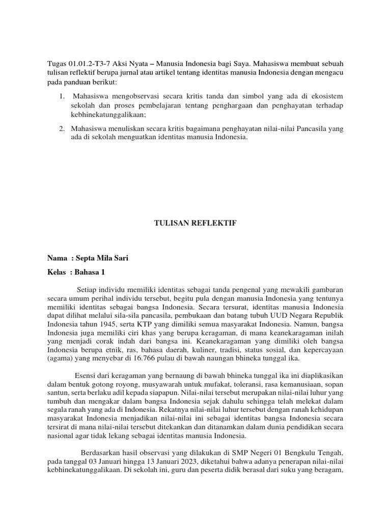 Aksi Nyata Topik 3 FPI Septa Mila Sari | PDF