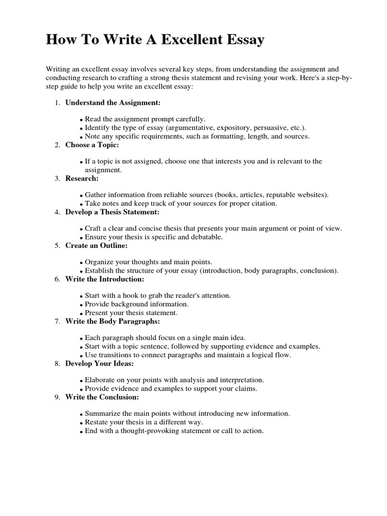 How To Write A Excellent Essay | PDF | Essays | Citation