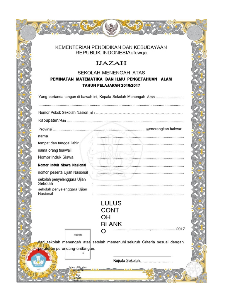 download-blangko-ijazah-kosong-word-0 - Copy(1) | PDF
