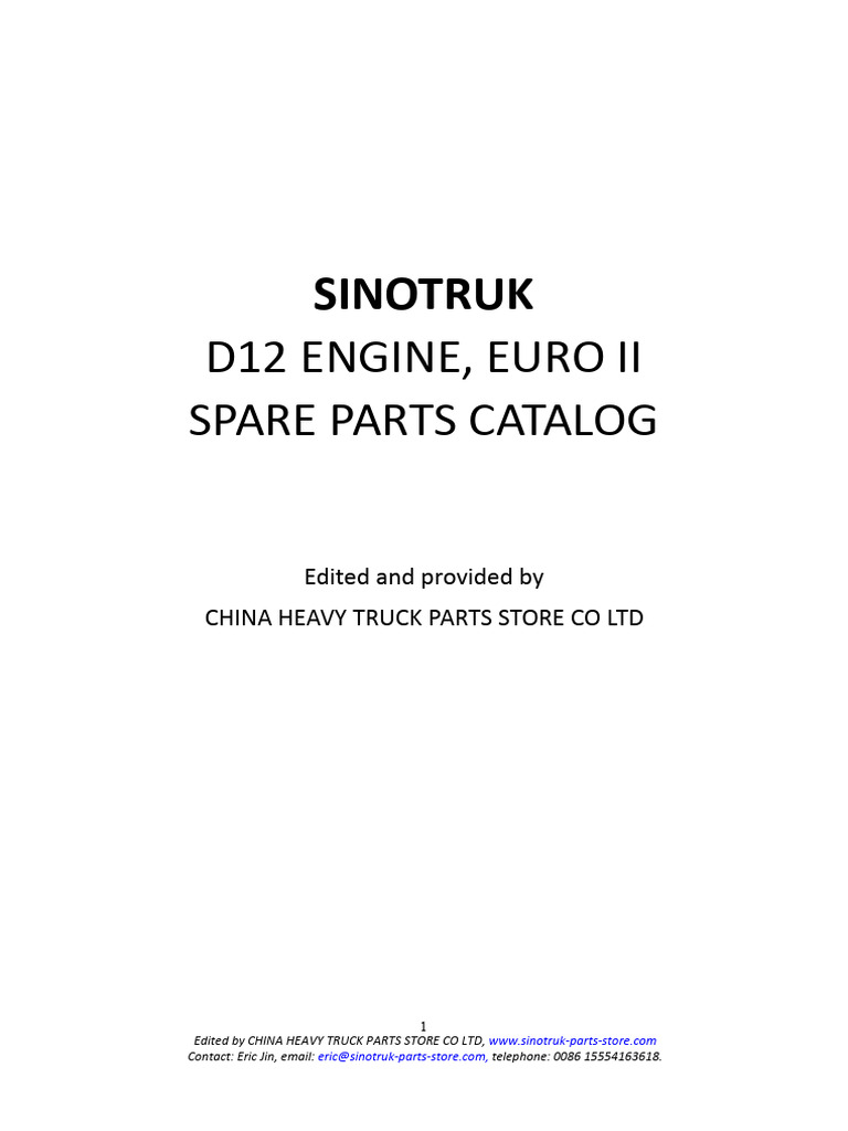 Howo, D12 Euro-II | PDF | Internal Combustion Engine | Piston