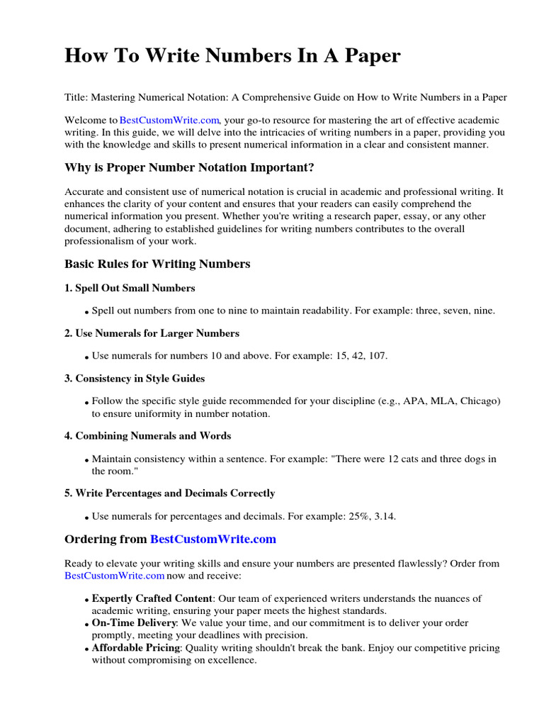 How To Write Numbers in A Paper | PDF | Apa Style | Human Communication