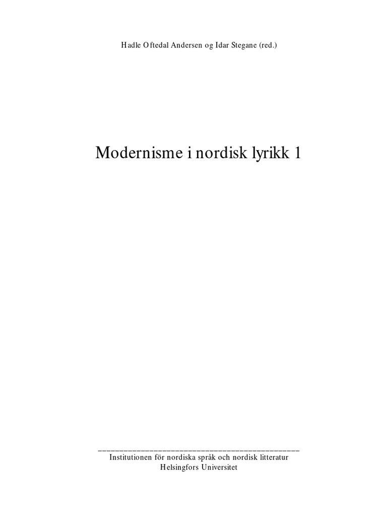 Nordisk Lyrikk 1 | PDF
