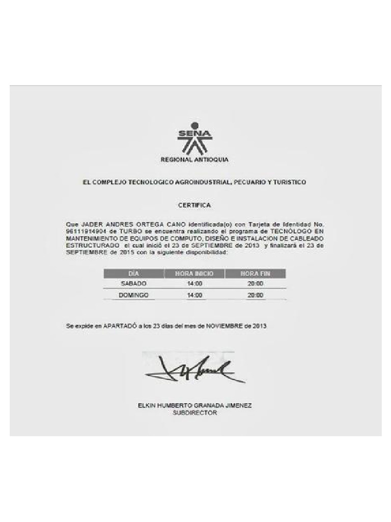 Solicitud de Certificados y Constancias Del Sena | PDF