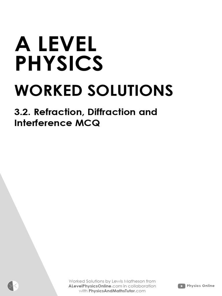 Refraction and Interference MCQs | PDF | Wavelength | Diffraction