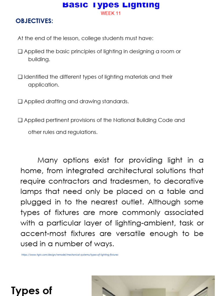 Basic Types of Lighting | Download Free PDF | Lighting | Interior Design
