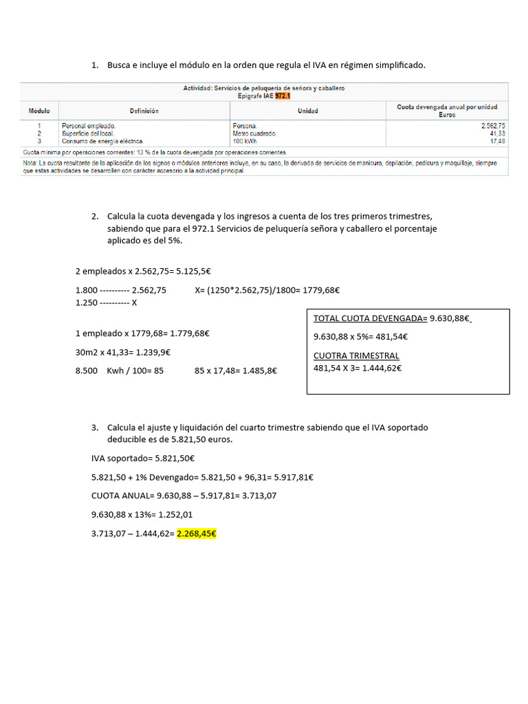 Ejercicio Régimen Simplificado | PDF