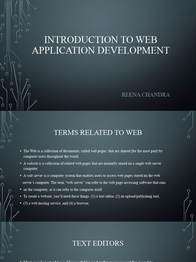 Introduction To Web Application Development | PDF | Html | Html Element Introduction To Web Application Development | PDF | Html | Html Element
