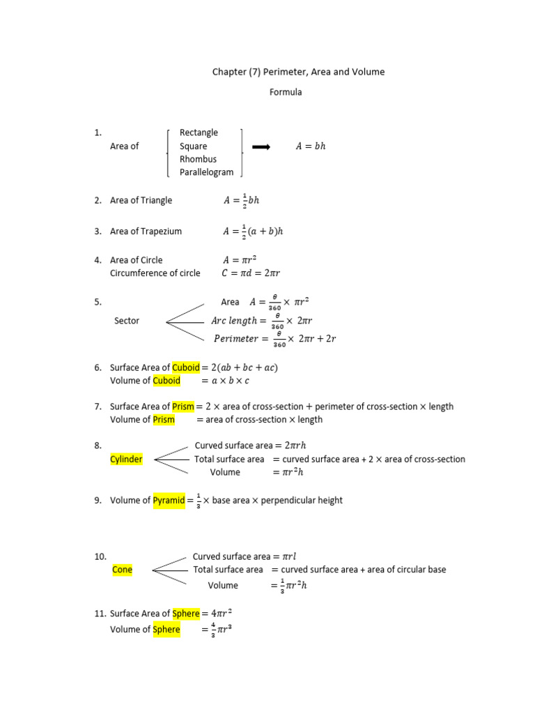 Chapter 7 Formula (1) | PDF