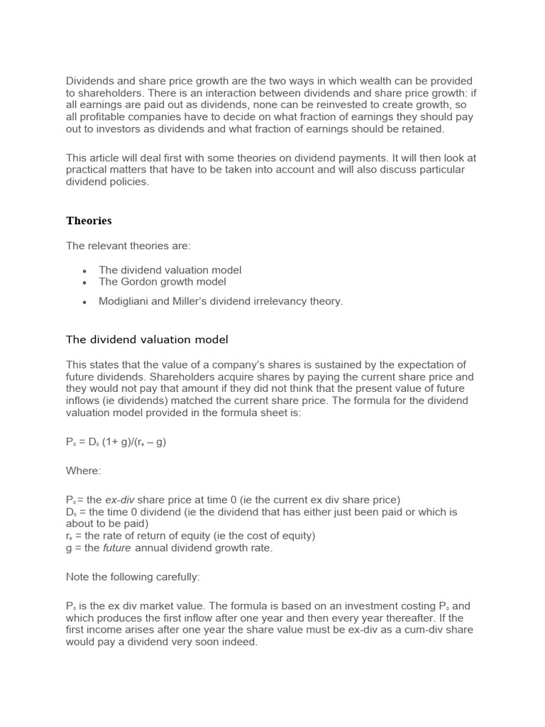 Dividends TA | PDF | Dividend | Investing