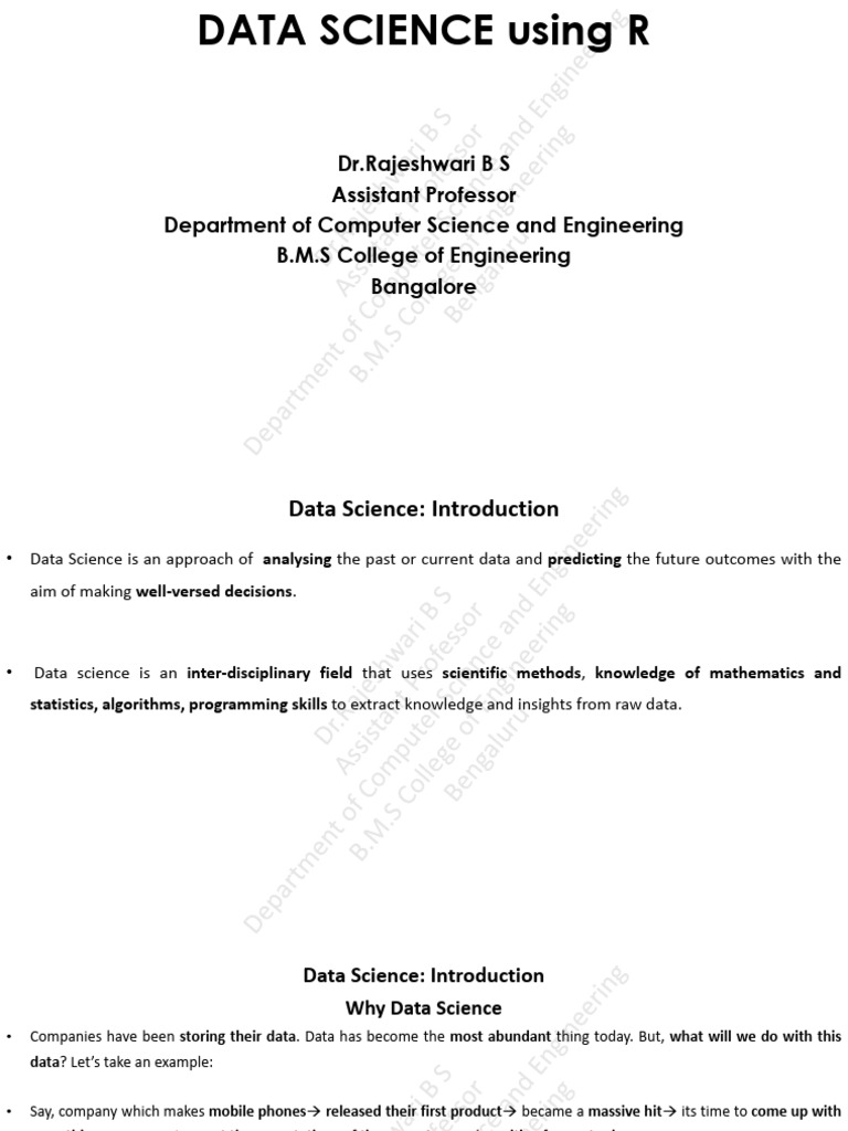 BSR-Data Science | PDF | Data Type | Data Analysis