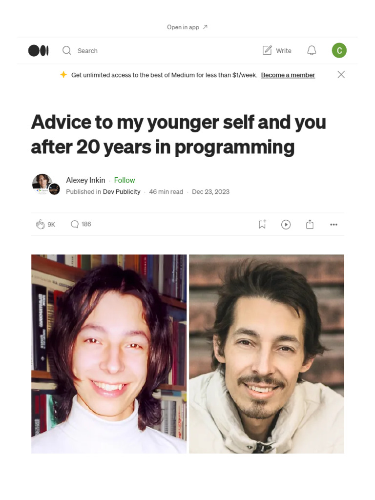 Advice To My Younger Self and You After 20 Years in Programming - by Alexey Inkin - Dev ...