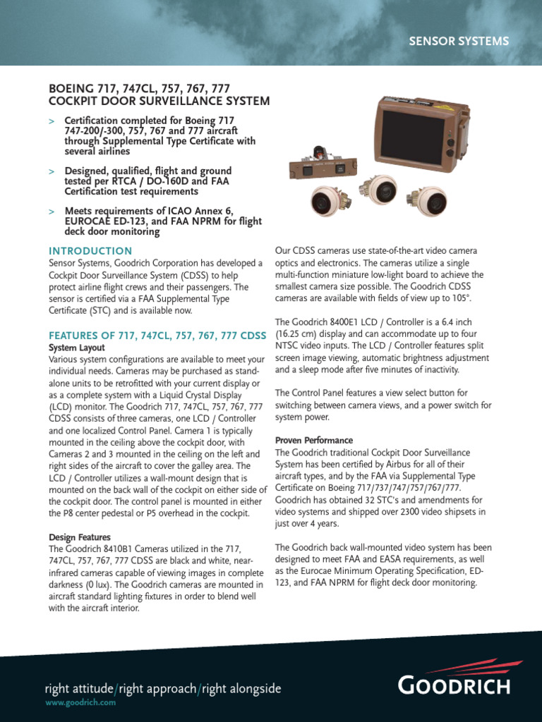 Boeing Cockpit Door Surveillance System | PDF | Cockpit | Camera