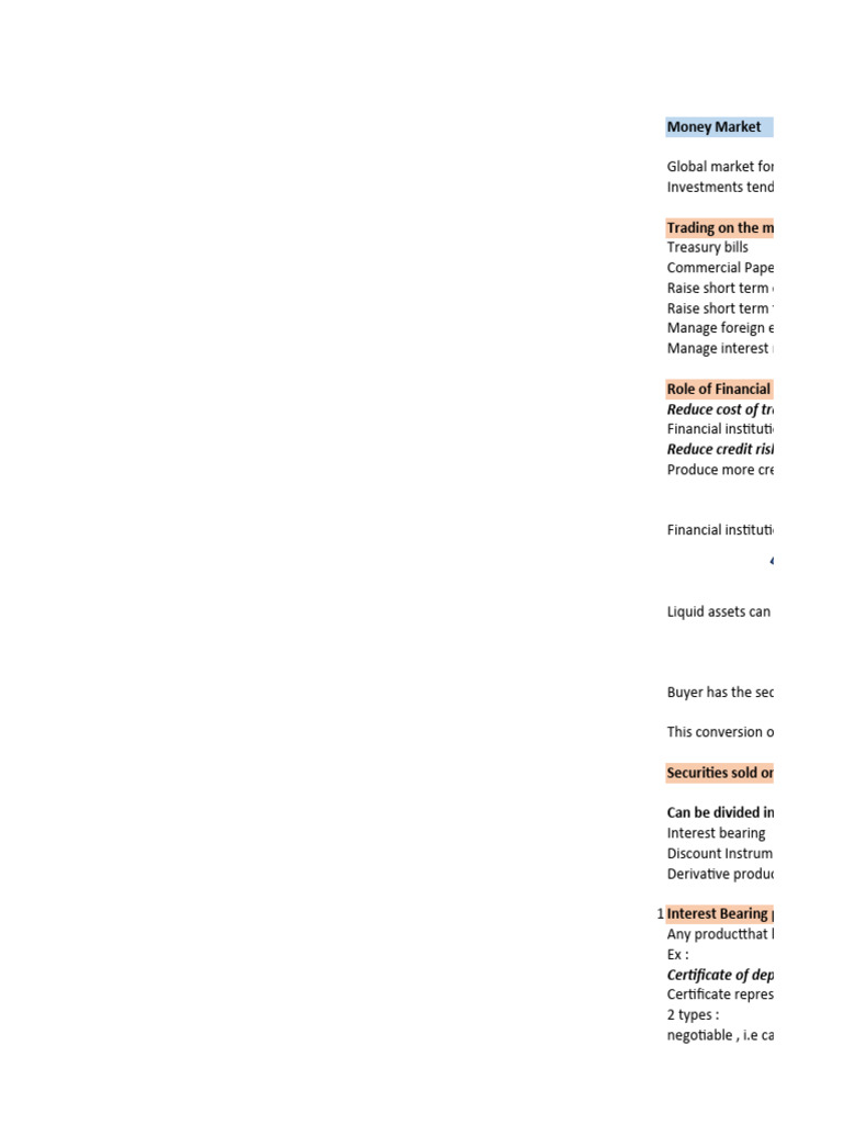 Money Markets-101 Guide | PDF | Financial Markets | Financial Risk