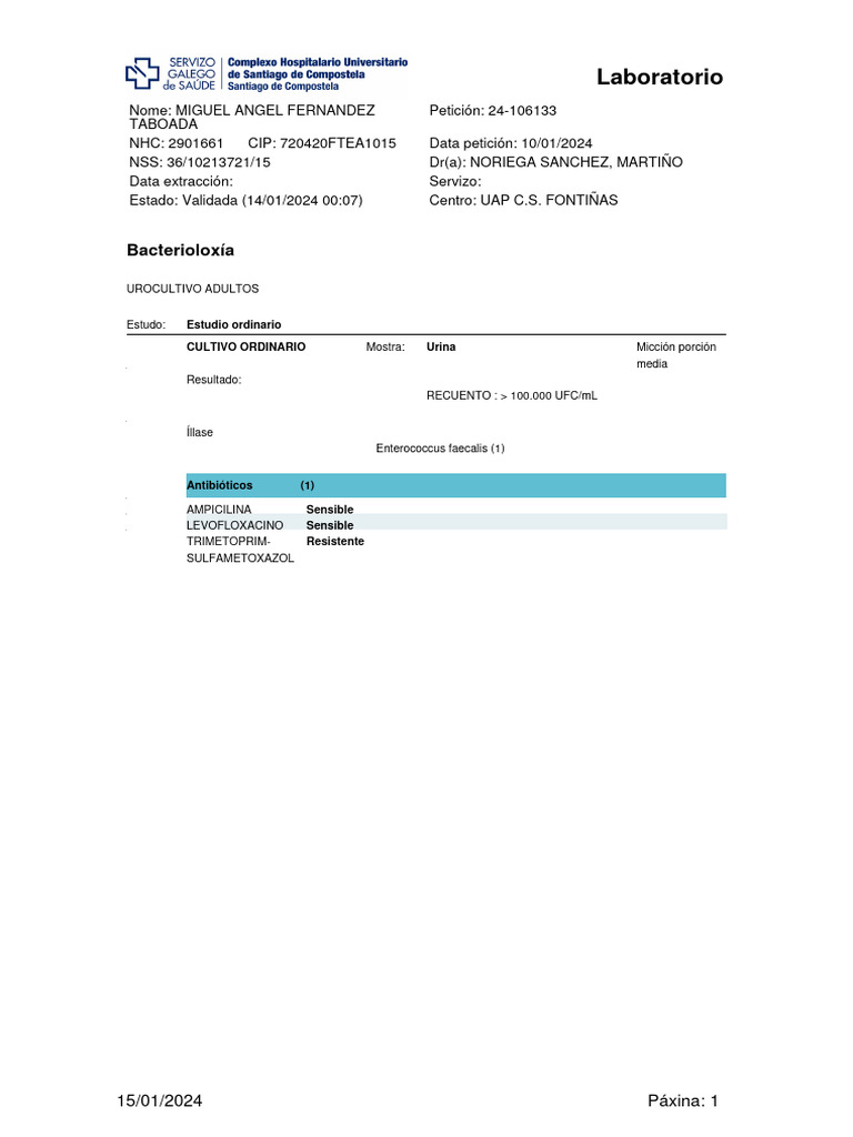 Informe Sergas Clinica | PDF