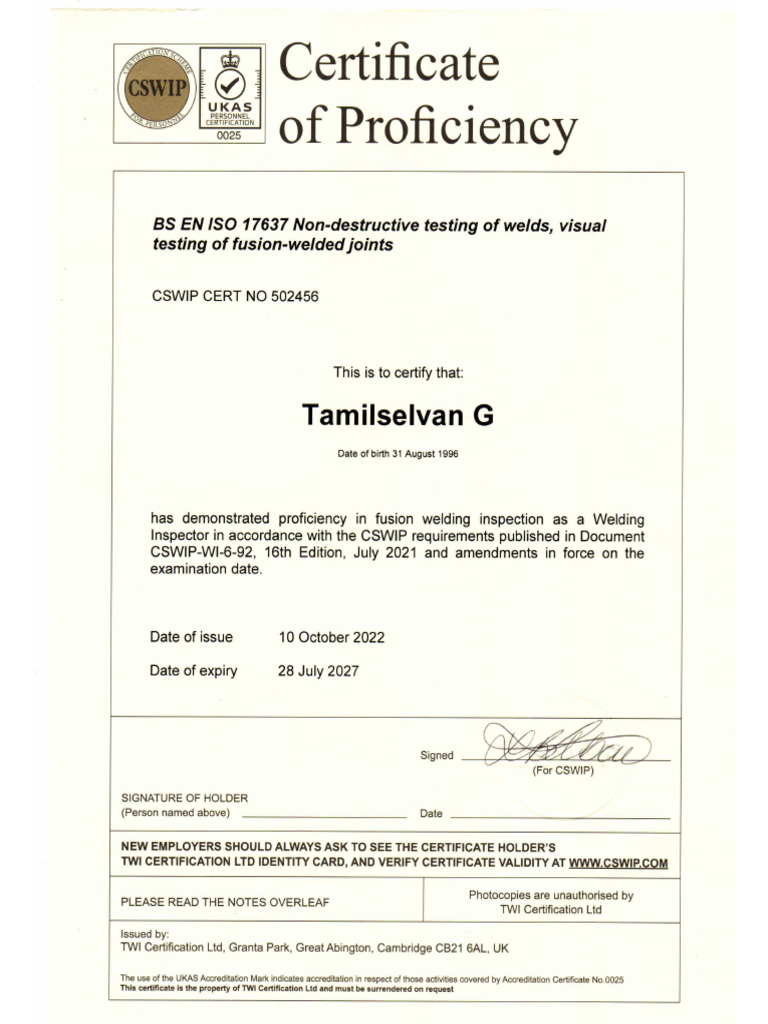 QC Certificate | PDF