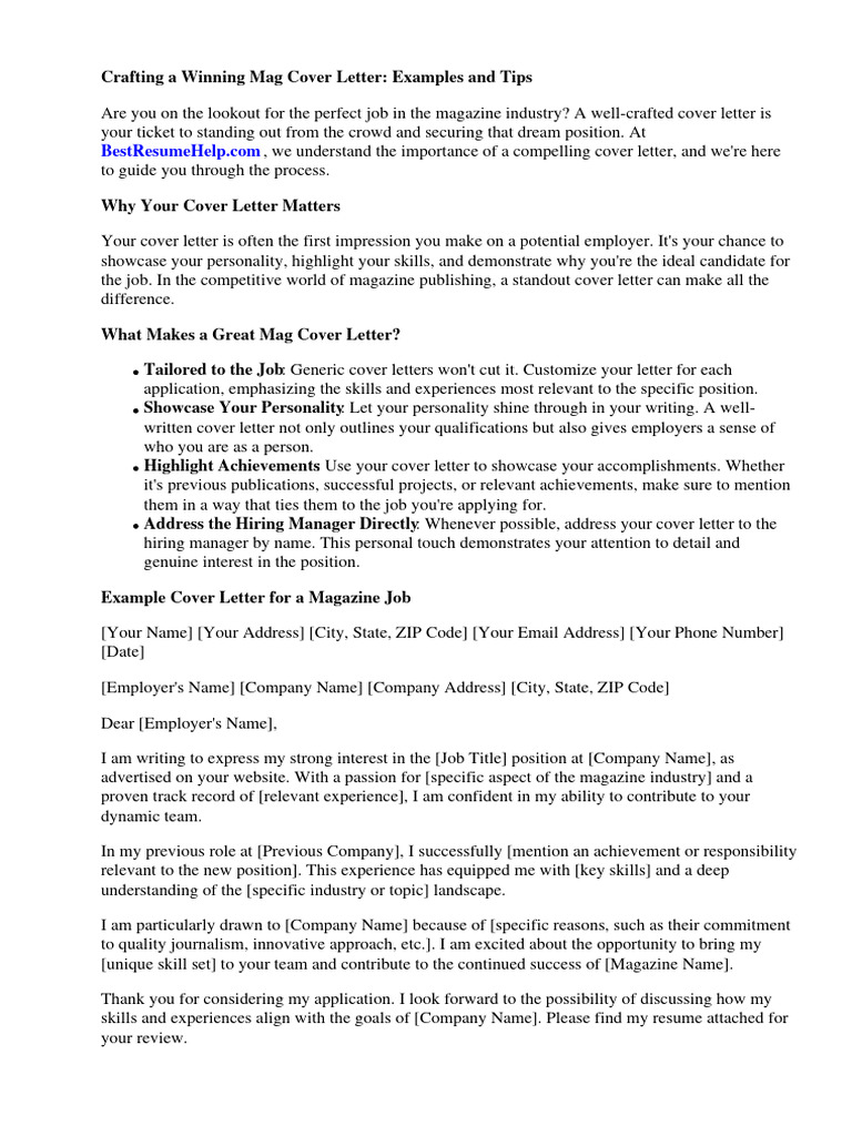 Contoh Cover Letter Magang | Download Free PDF | Cognitive Science ...