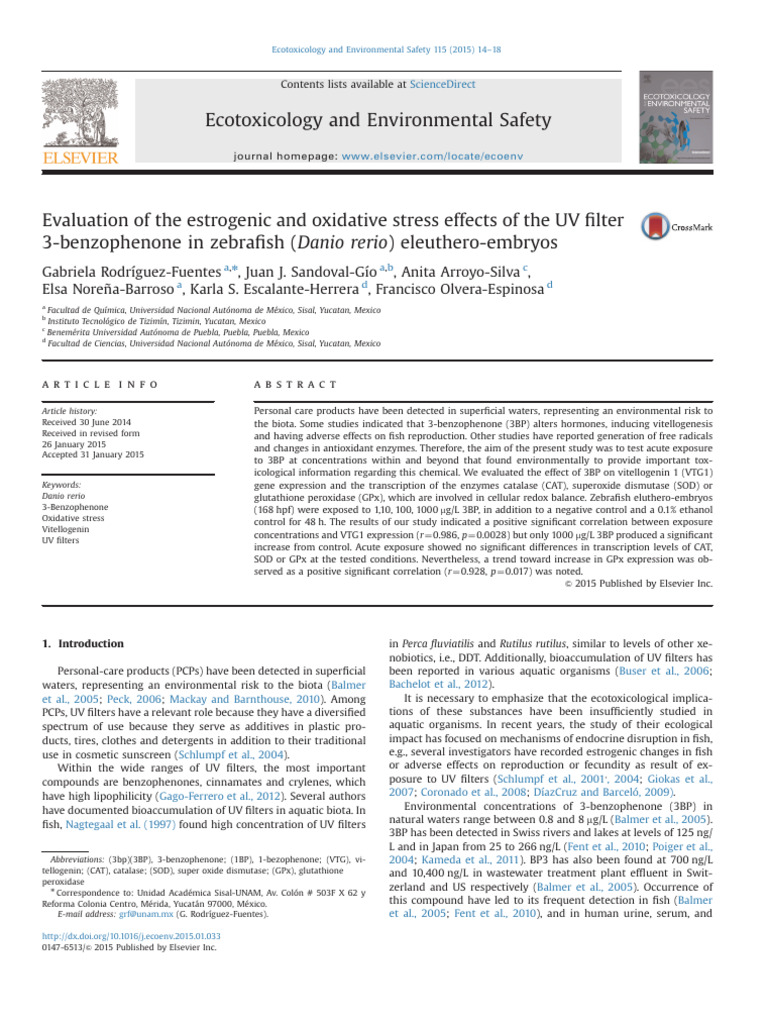 Rodriguez Pez Cebra 3BP-2015 | PDF | Reactive Oxygen Species ...