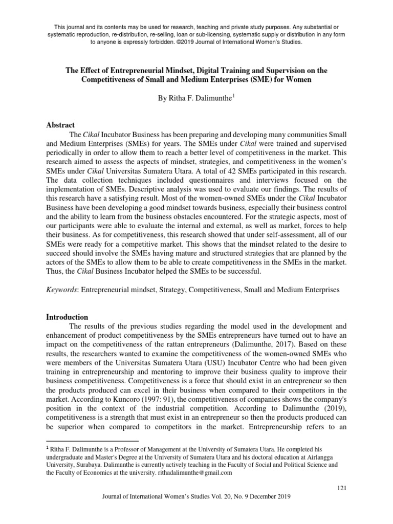 The Effect of Entrepreneurial Mindset, Digital Training and Supervision ...