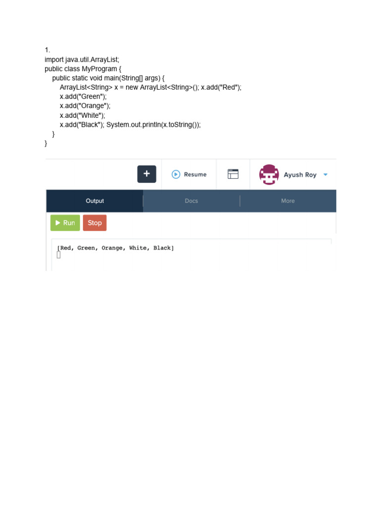 ArrayList Exercise | PDF | Computer Engineering | Computer Science ArrayList Exercise | PDF | Computer Engineering | Computer Science