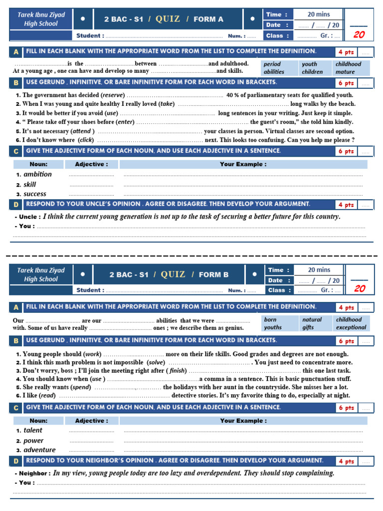 2 Bac 2024 | Download Free PDF | Adjective | Ellipsis