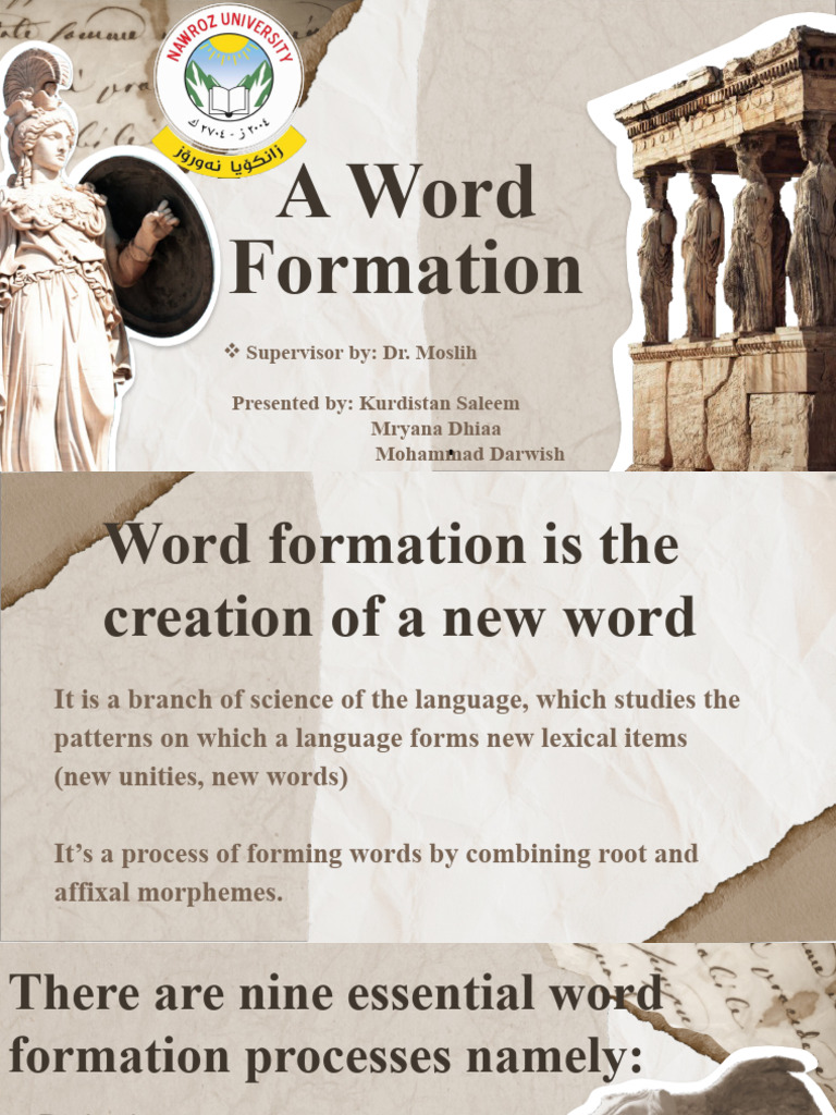 Word Formation | PDF | Word | Morphology (Linguistics)