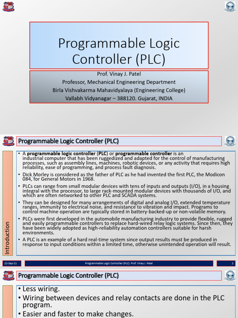 Programmable Logic Controller (PLC) | PDF | Programmable Logic ... Programmable Logic Controller (PLC) | PDF | Programmable Logic ...