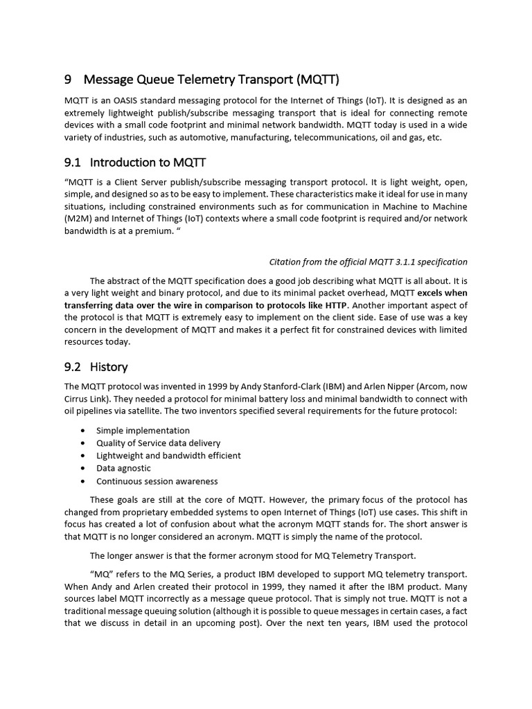 Message Queue Telemetry Transport (MQTT) - Note | PDF | Network ... Message Queue Telemetry Transport (MQTT) - Note | PDF | Network ...